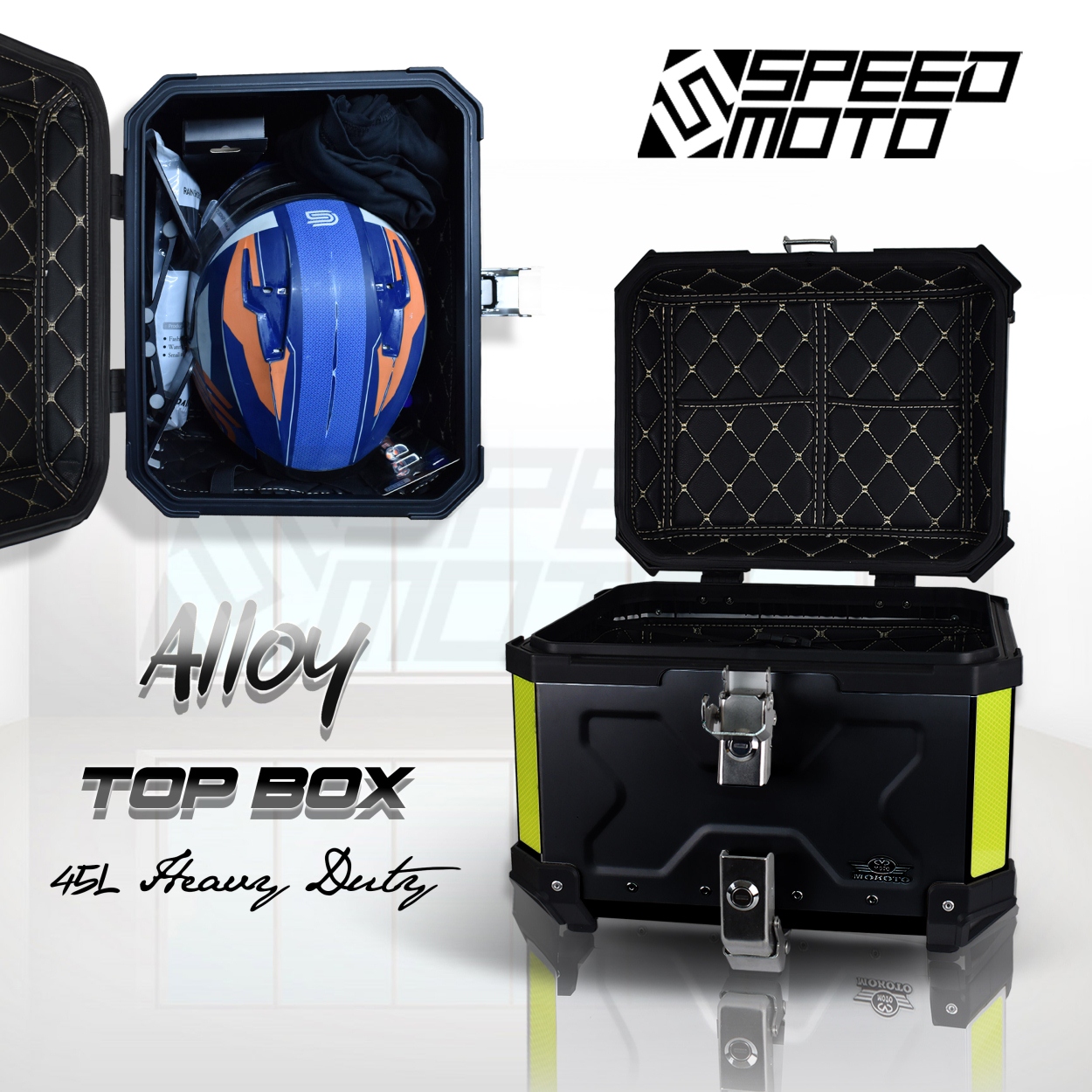 MOKOTO ALUMINUM ALLOY TOP BOX 45LITERS FOR MOTORCYCLE / REAR TAIL BOX ...