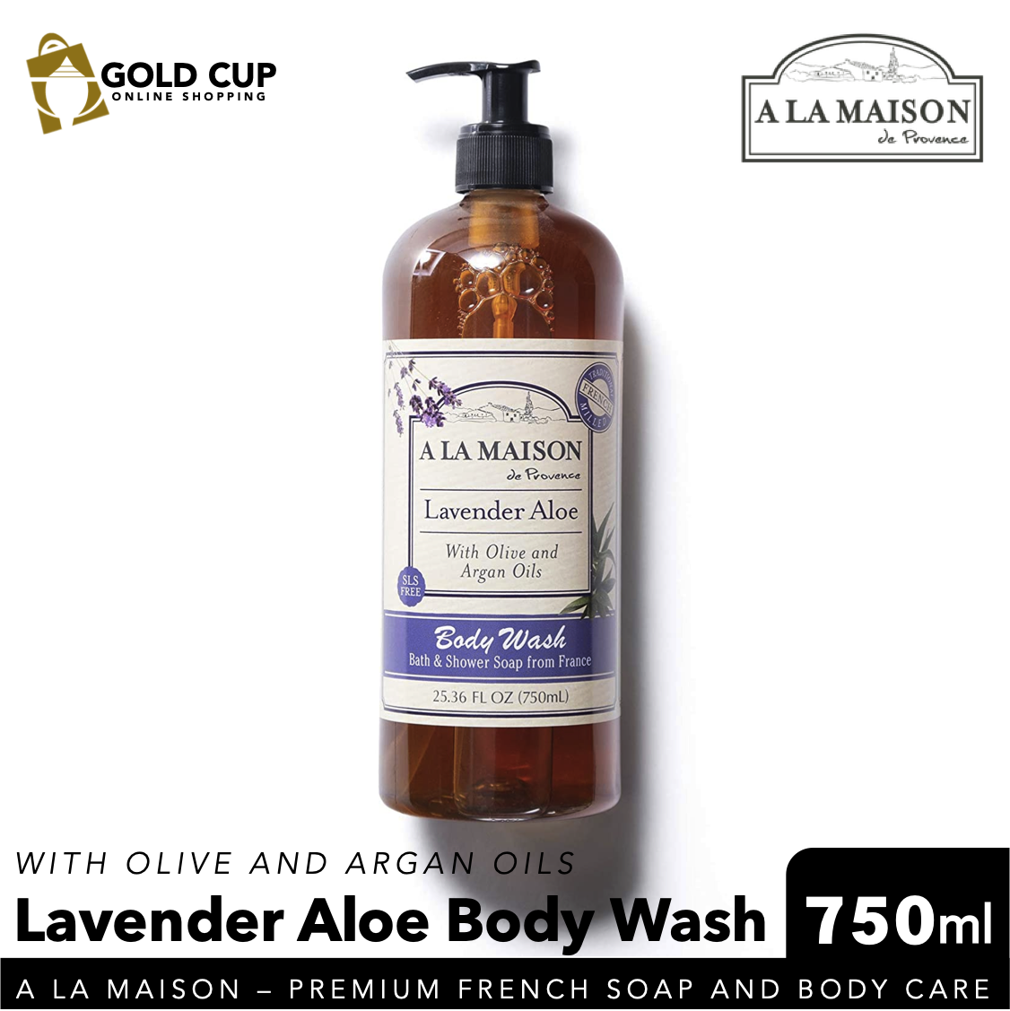 A La Maison de Provence Lavender Aloe Body Wash 750ml (Moisturizing and ...