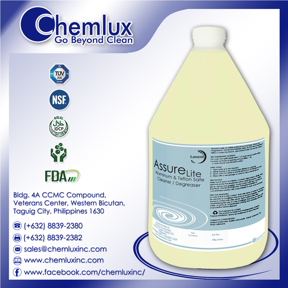 ASSURE LITE - Cleaner and Degreaser 1-Gallon Chemlux Cleaning Chemicals ...