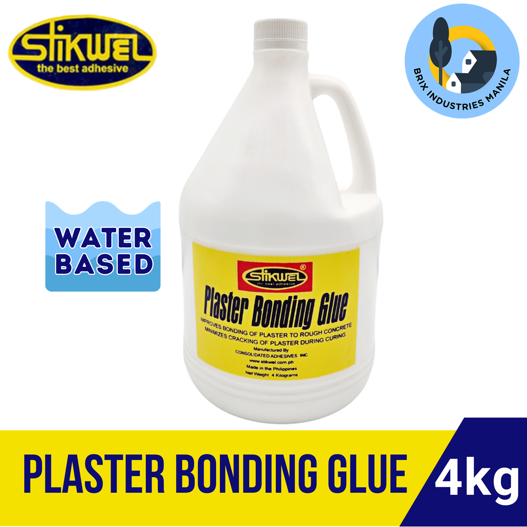 Stikwel Plaster Bonding Glue 4kg (Gallon Size) 4 kilograms | Lazada PH