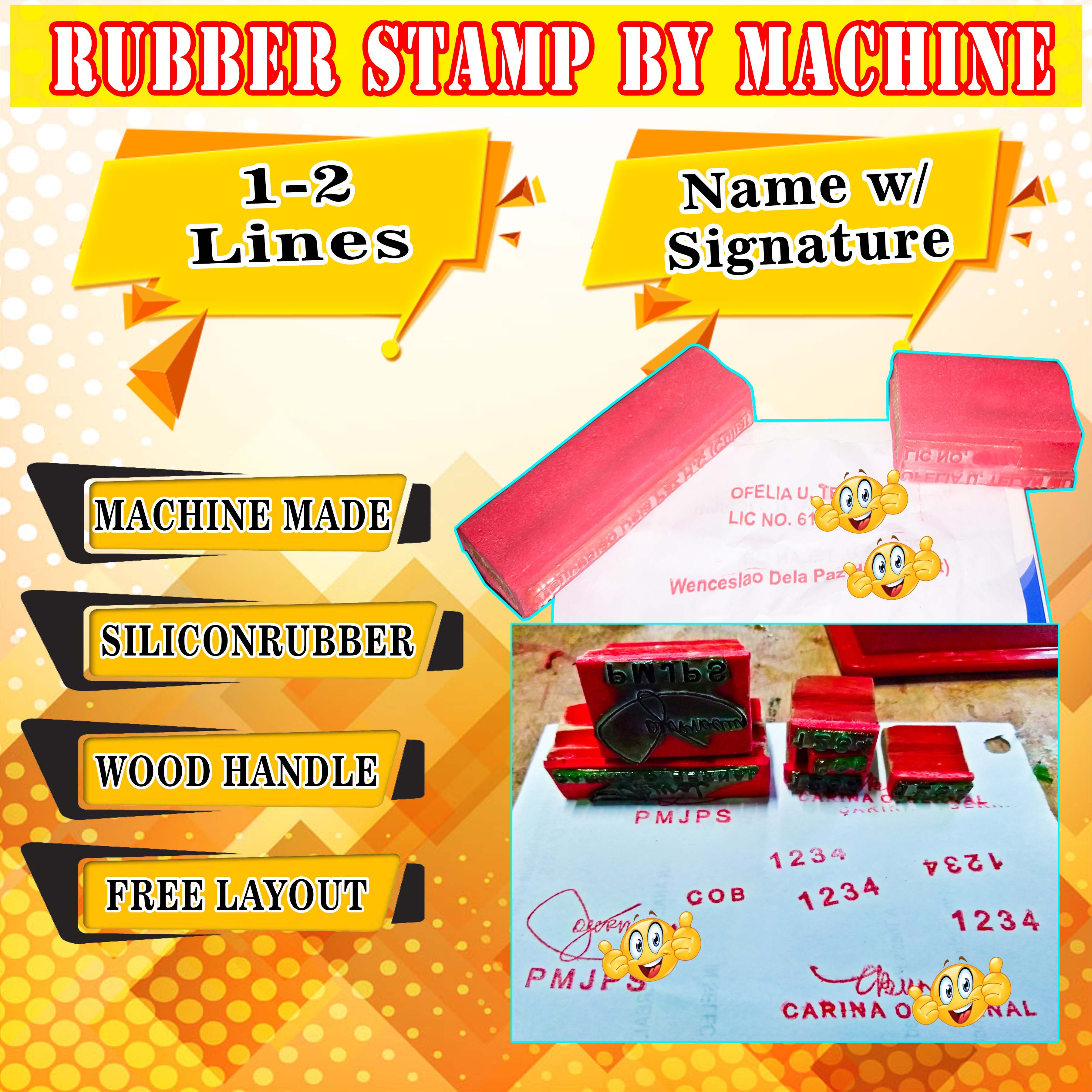 Customized Rubber Stamp 1 - 2 Lines | Lazada PH