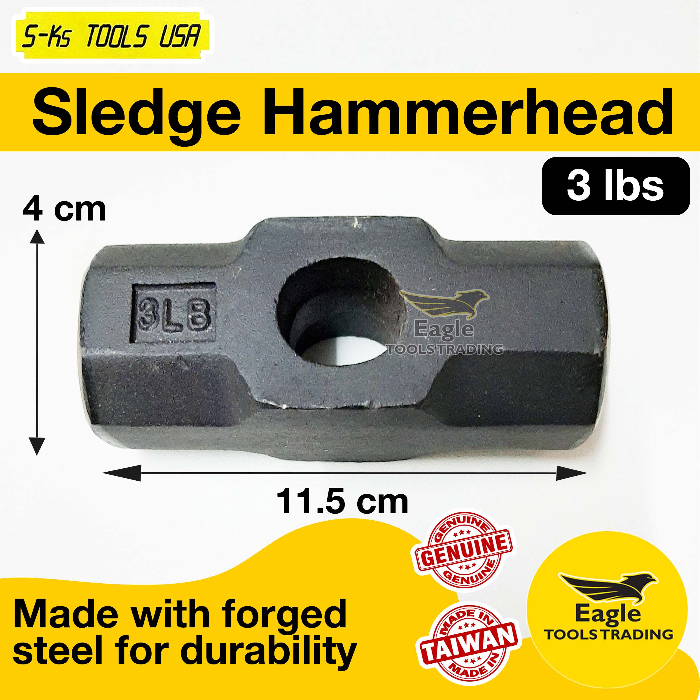 S-Ks Tools USA Sledge Hammerhead 3lbs (1.3kg) | Hammer head | Sledge ...
