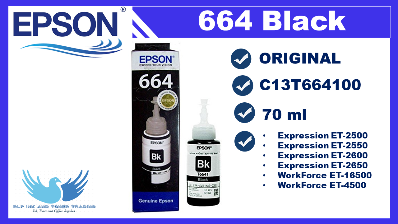 Epson 664 Black Original Ink Bottle (T6641) | Lazada PH