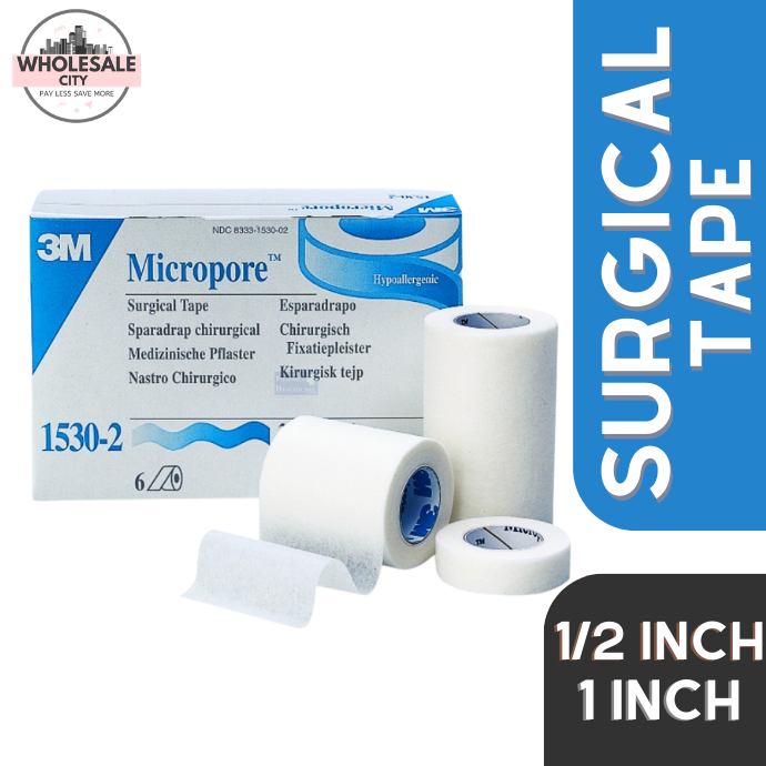 3M MICROPORE SURGICAL TAPE [1/2 INCH | 1 INCH] | Lazada PH