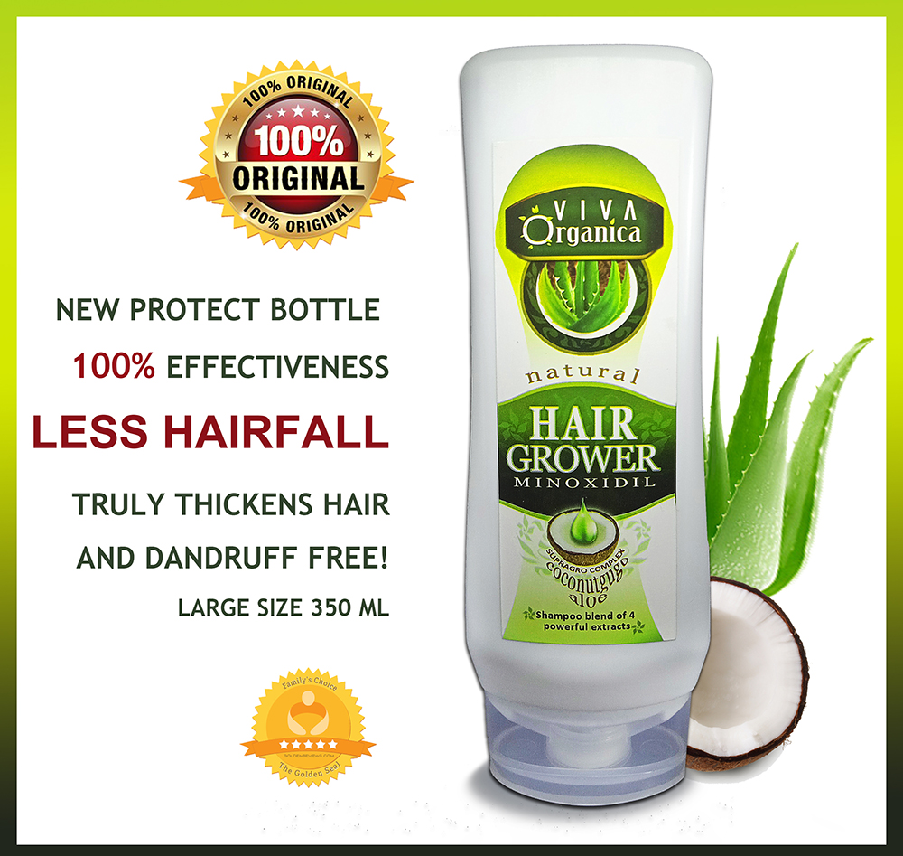 MINOXIDIL hair grower Shampoo gugo coconut and alovera by VIVA ORGANICA ...