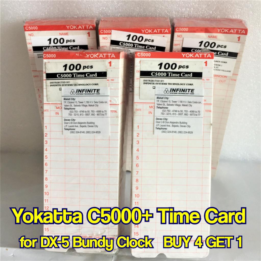 Yokatta C5000+ Time Cards for DX-5 Bundy Clock, Time Cards DTR ...