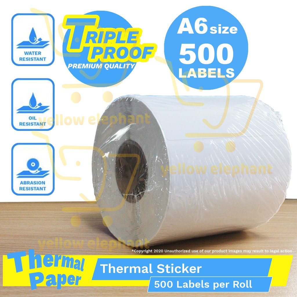 A6 100x150 Thermal Sticker Paper Label for Thermal Printer Waybill (500 ...