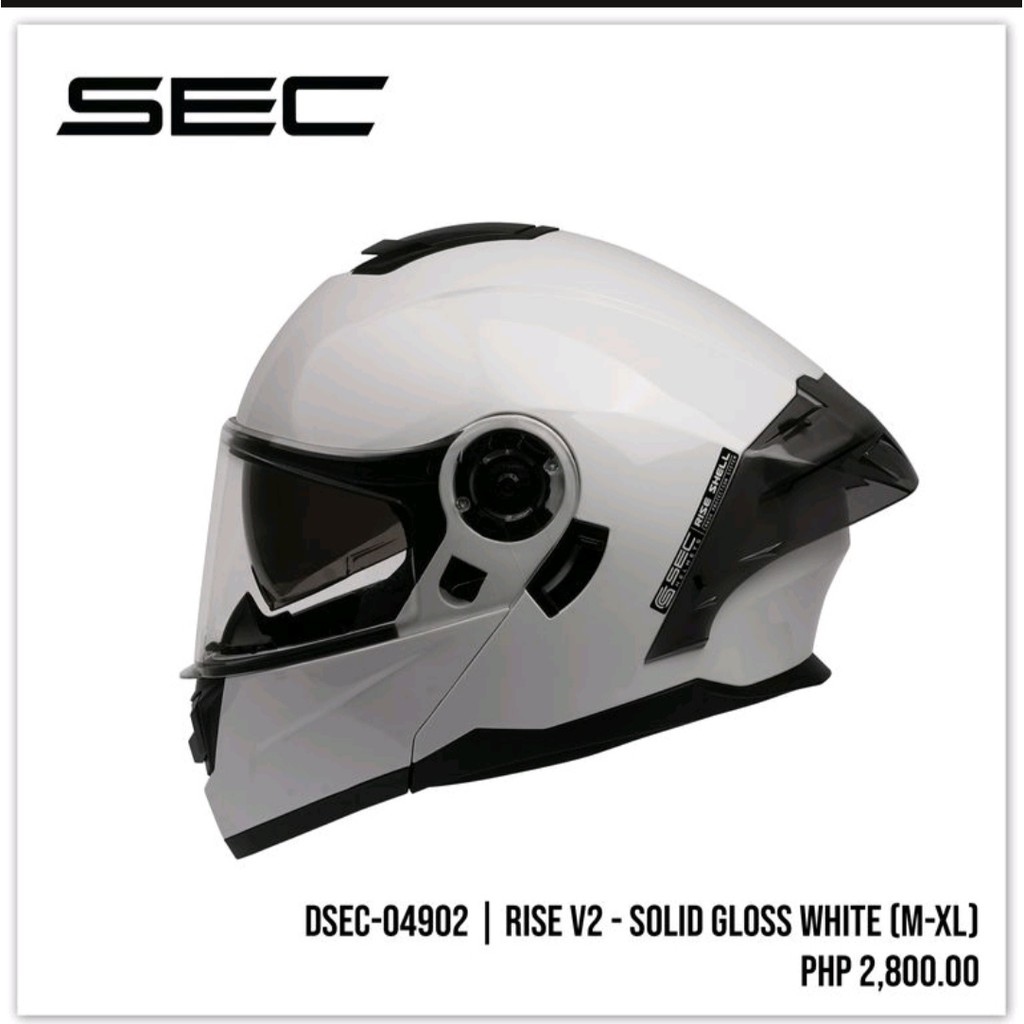 【COD】 SEC Rise Version 2 Solid Matte Modular Dual Visor Helmet | Lazada PH