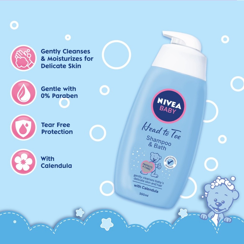 Nivea Baby Head to Toe Wash Shampoo Bath with Calendula 500ml | Lazada PH