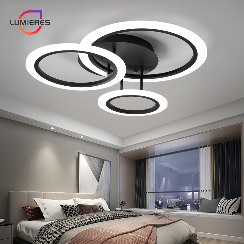 LED Ceiling Light Three-color Dimmable Energy-saving Chandelier Ring ...