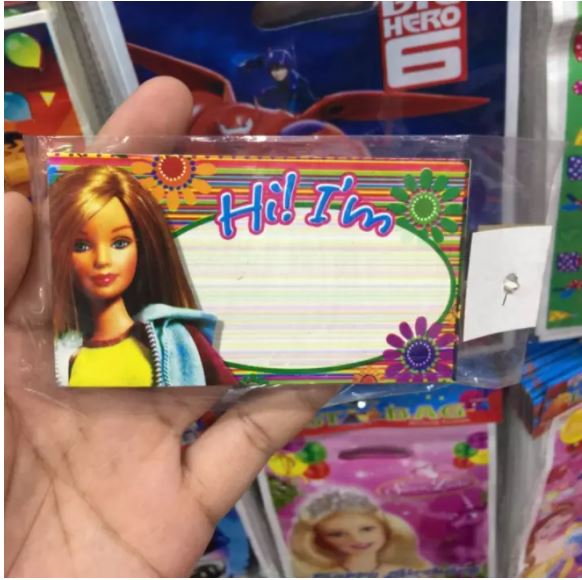 6pcs Barbie name tags sticker for birthday party decoration partyneeds ...