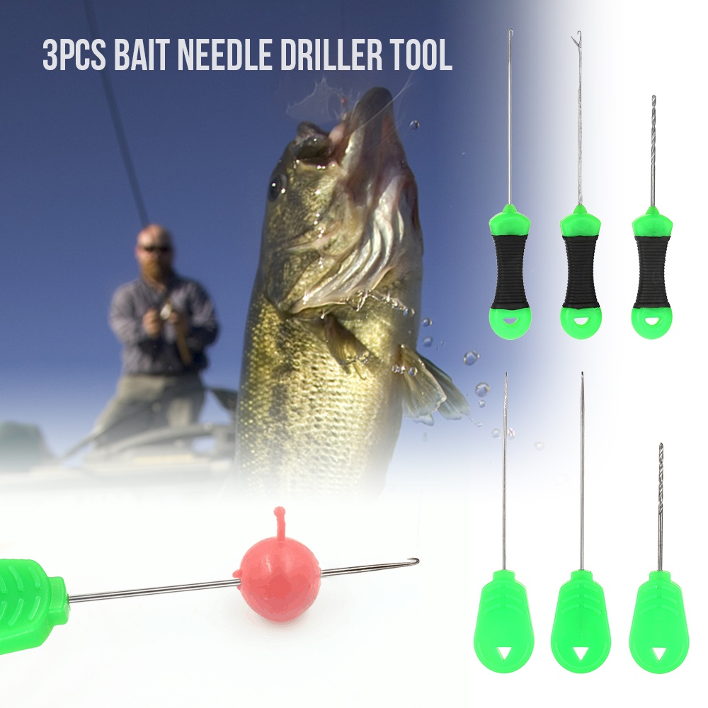Sale 3PCS Bait Needle Driller Tool Stainless Iron Baiting Needle Drill ...