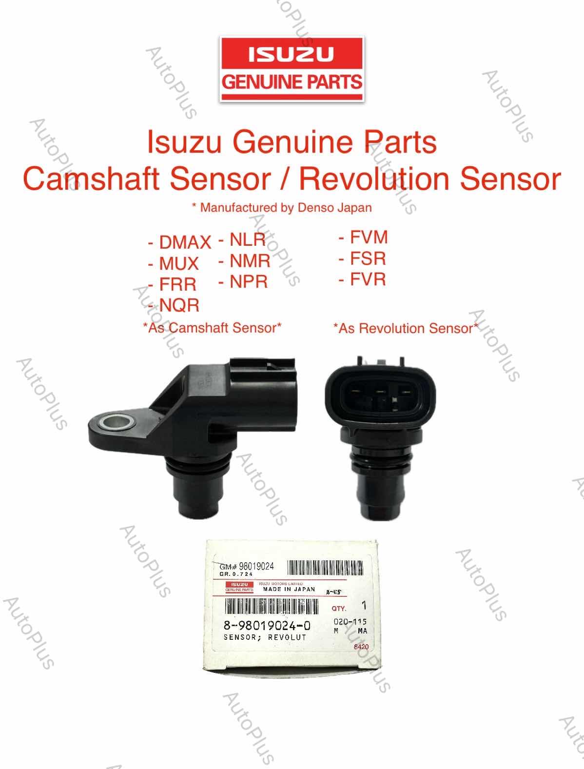Isuzu Genuine Parts Camshaft Sensor / Revolution Sensor: DMAX MUX NQR ...