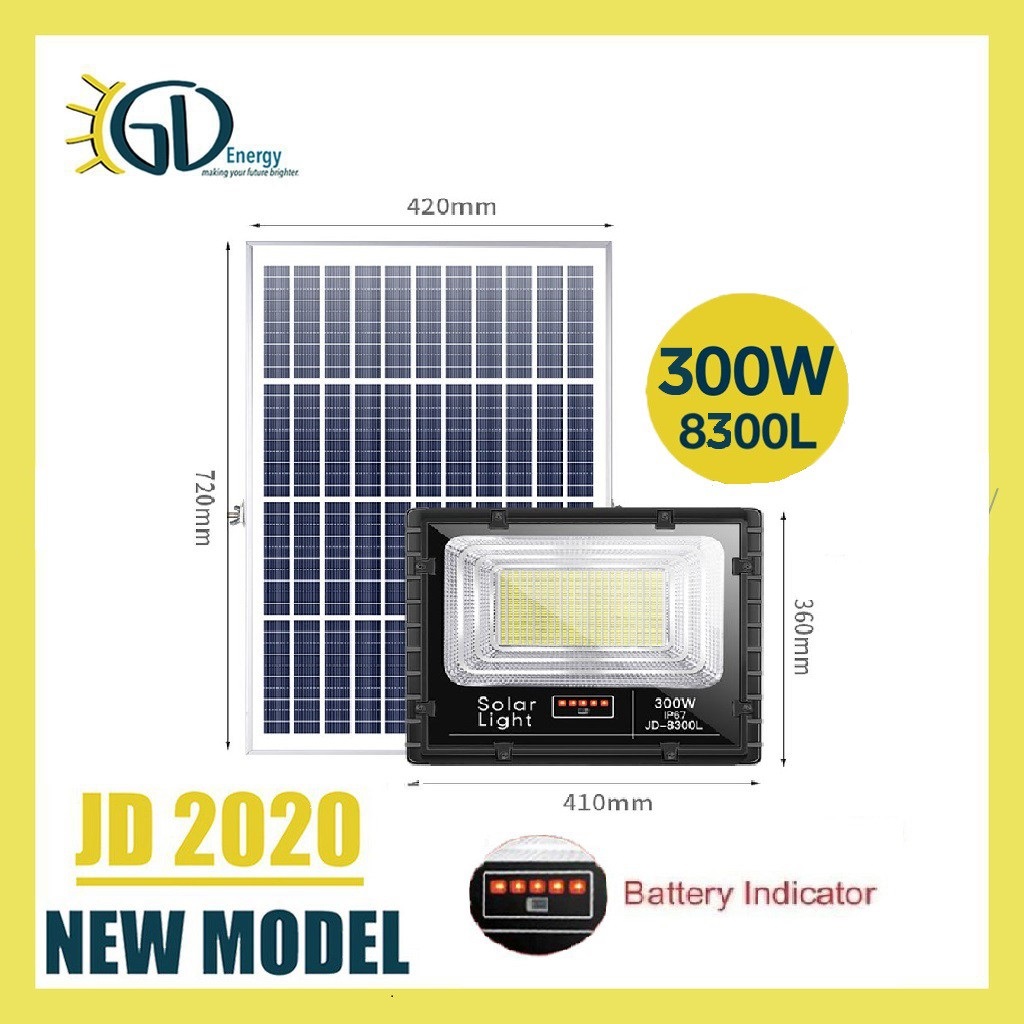 Solar Light 300W JD 8300L Flood Light Street Light Outdoor Waterproof ...