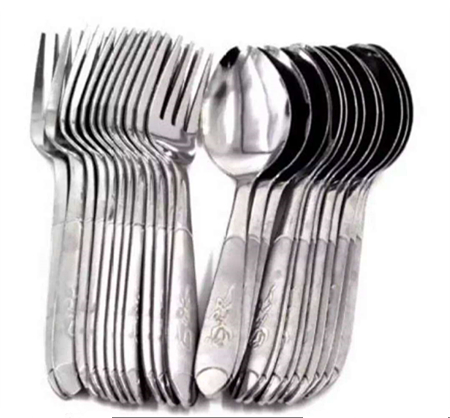 Stainless Steel Thick Spoon（12pcs） and Stainless Steel Thick Fork（12pcs ...
