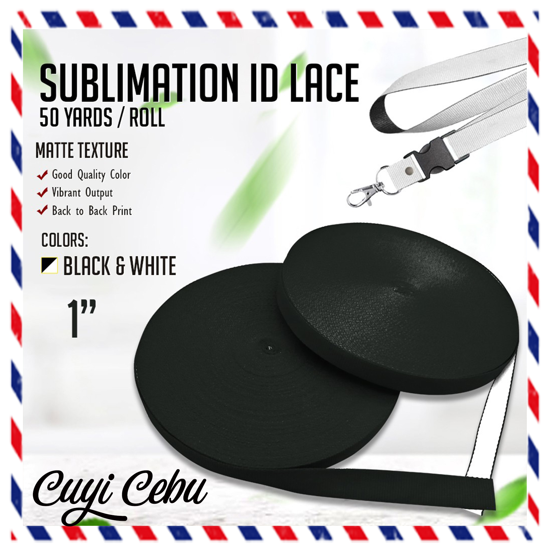 1 Roll Sublimation ID Lace Lanyard 1 inch (printable area white) - Cuyi ...
