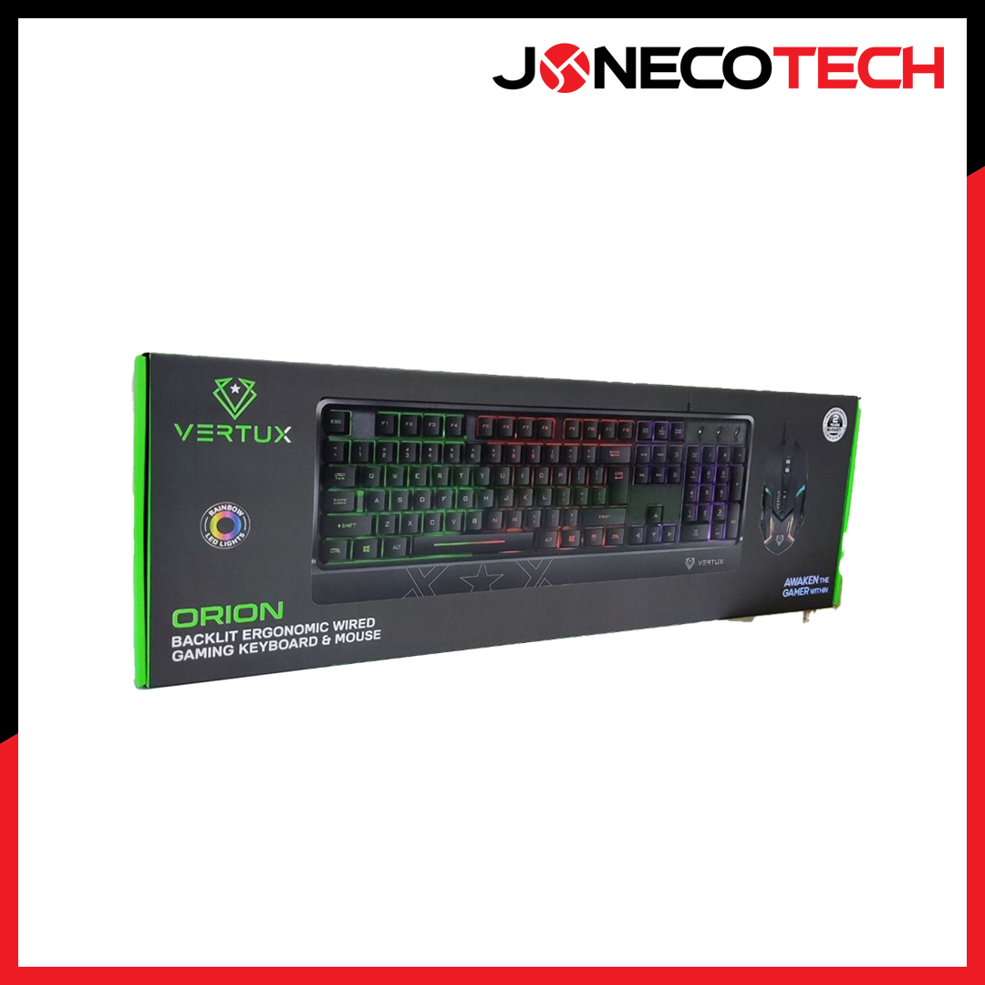 Vertux Orion Backlit Ergonomic Wired Gaming Keyboard & Mouse | Lazada PH