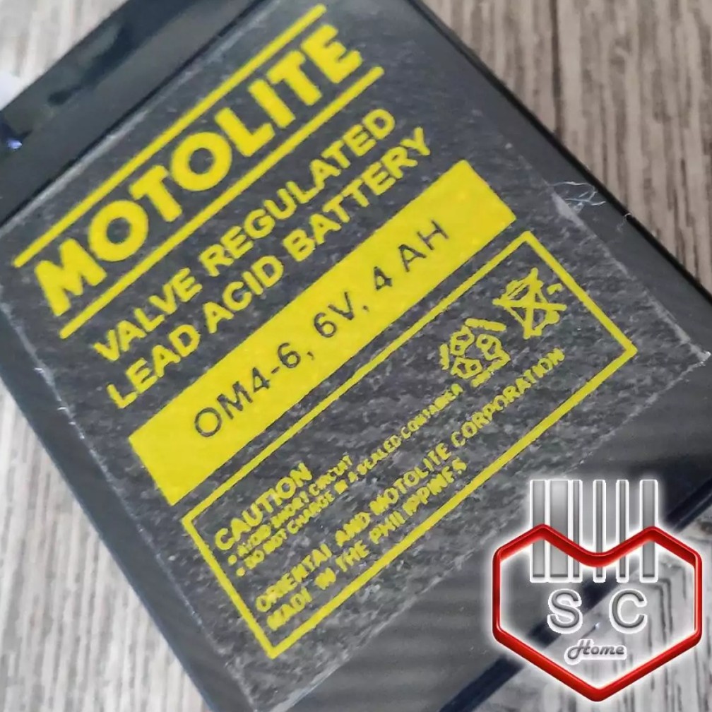 Motolite OM4-6 Rechargeable Battery 6V 4AH Valve Regulated Lead Acid ...