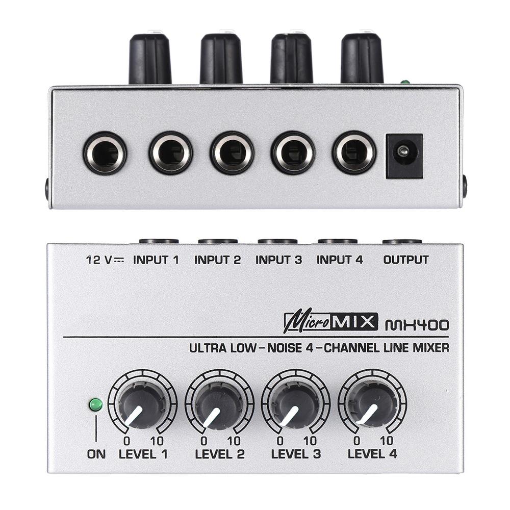MX400 Ultra-compact Low Noise 4 Channels Line Mono Audio Mixer with ...