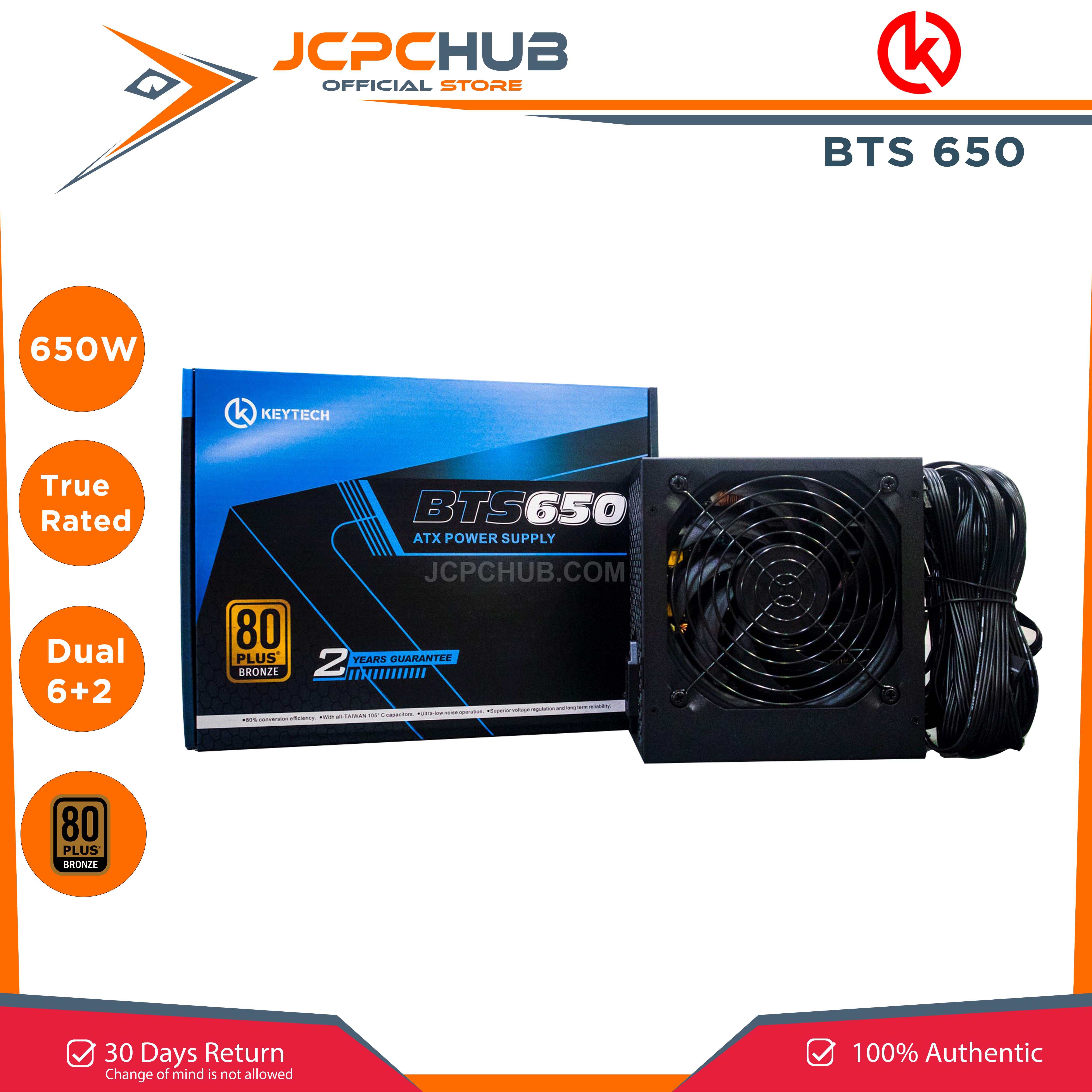 Keytech BTS 650 | 650 Watts True Rated ATX Power Supply Unit | 650W ATX ...