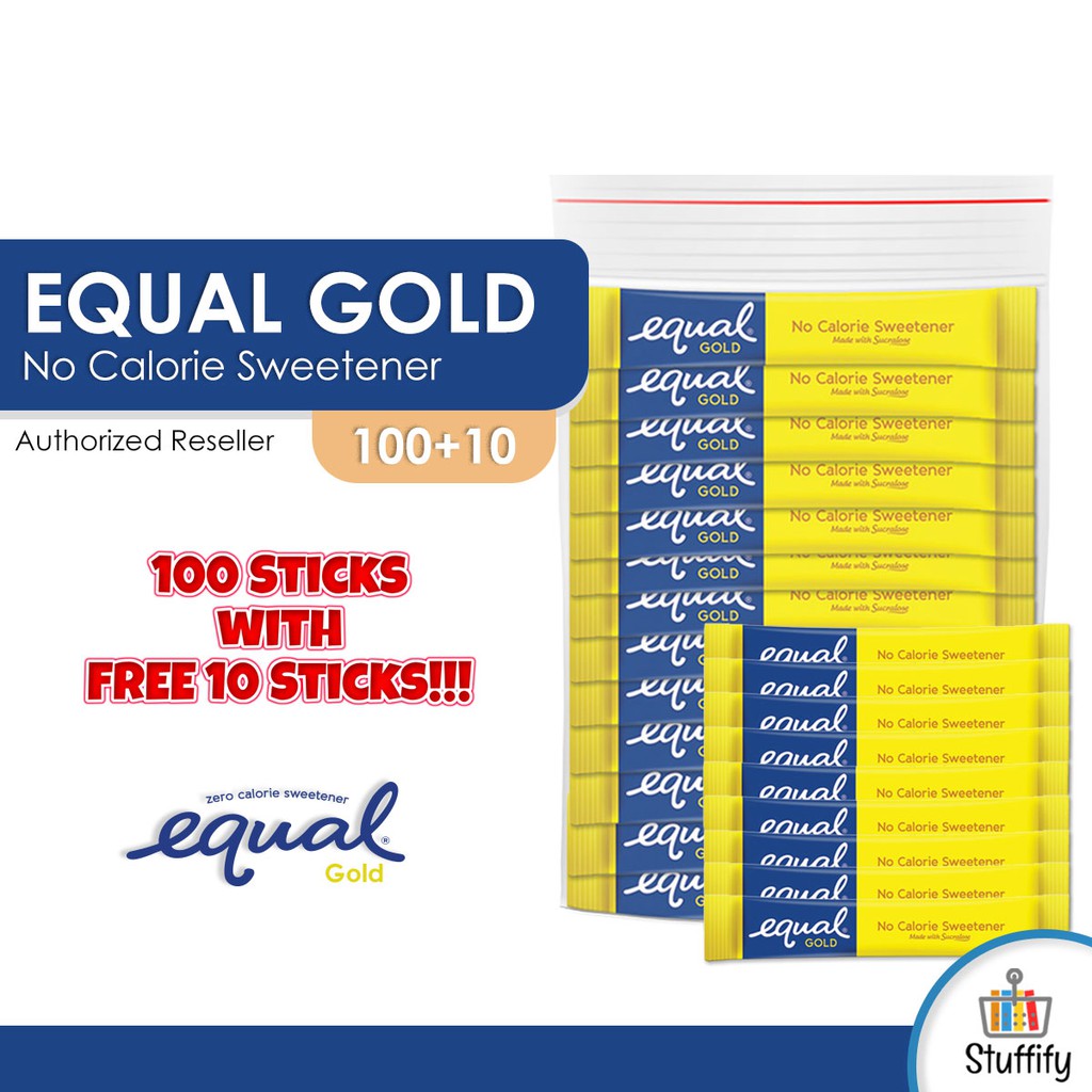 100 + 10 Free Sticks Equal Gold Zero Calorie for Keto Diet and Low Carb ...