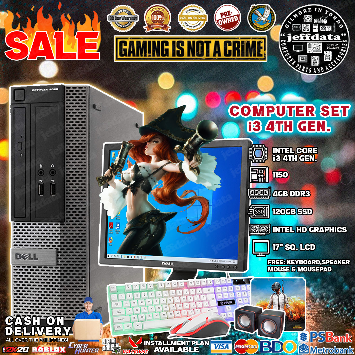 Computer Set Intel Core i3 4th gen. 4gb Ram 120gb SSD Intel HD Graphics ...