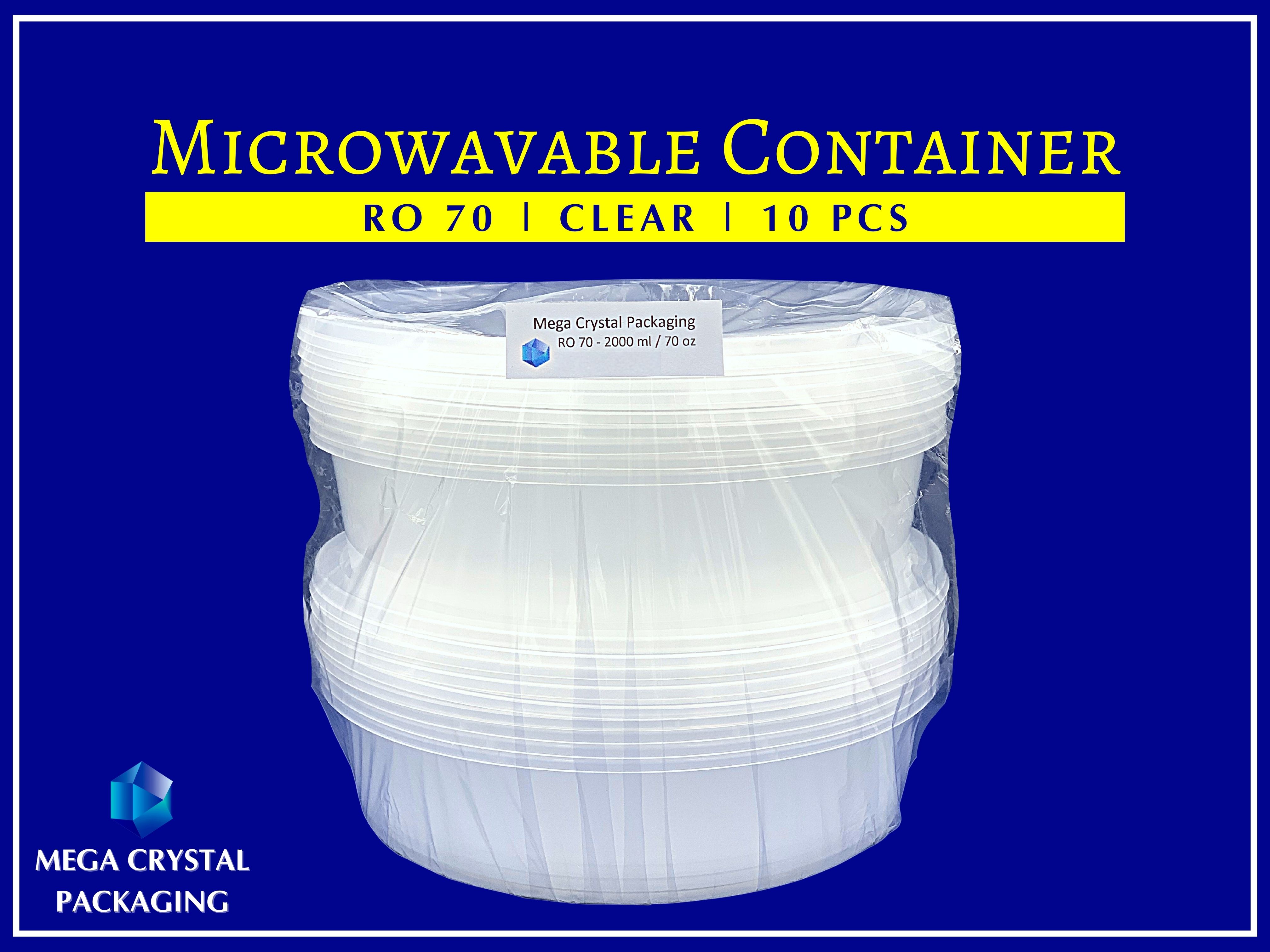 [ 10 Pcs ] Microwavable Container Round RO 70 - Round 2000 ml / 70 oz ...