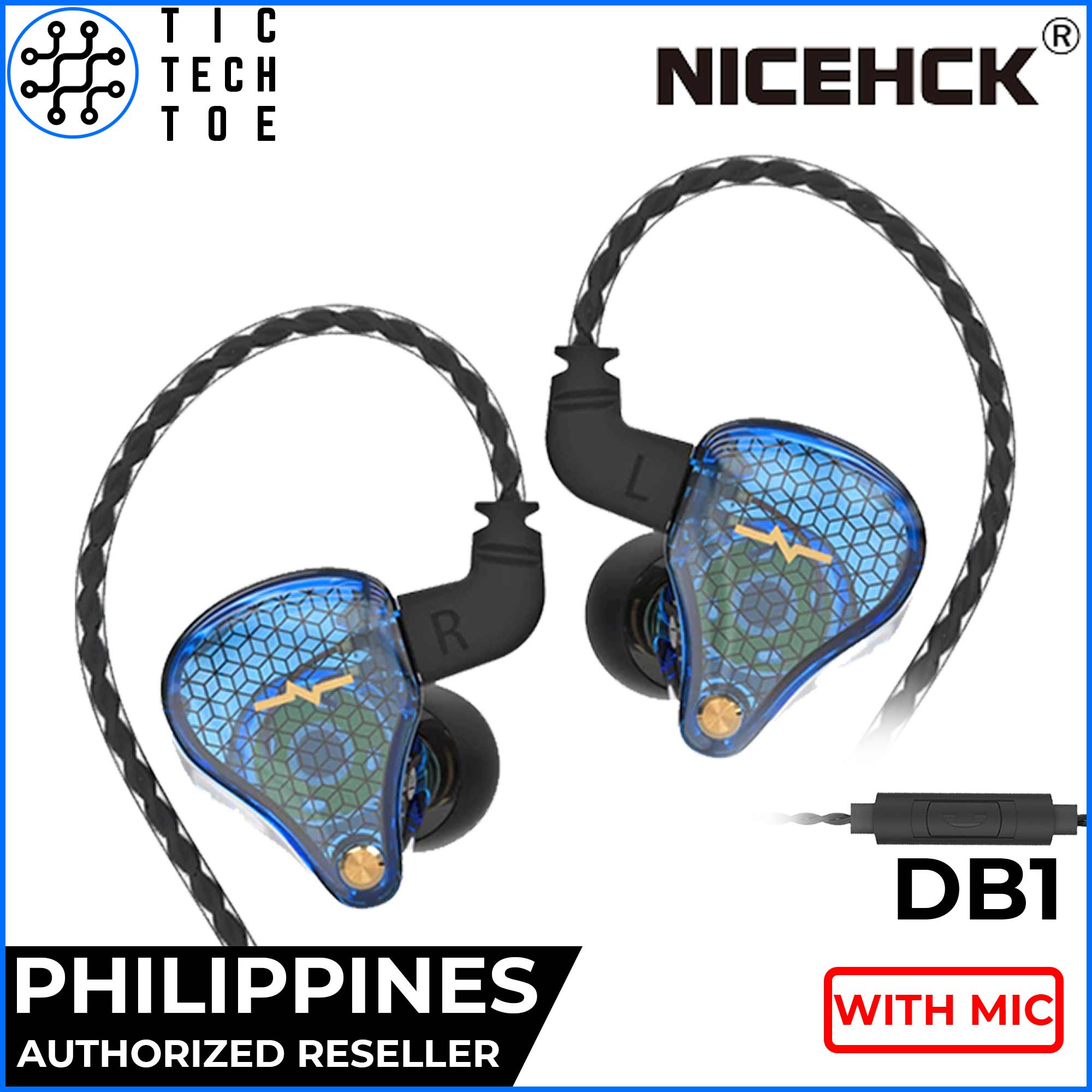 NiceHCK DB1 Fiber Composite Dynamic Driver Earphones with Mic | Lazada PH