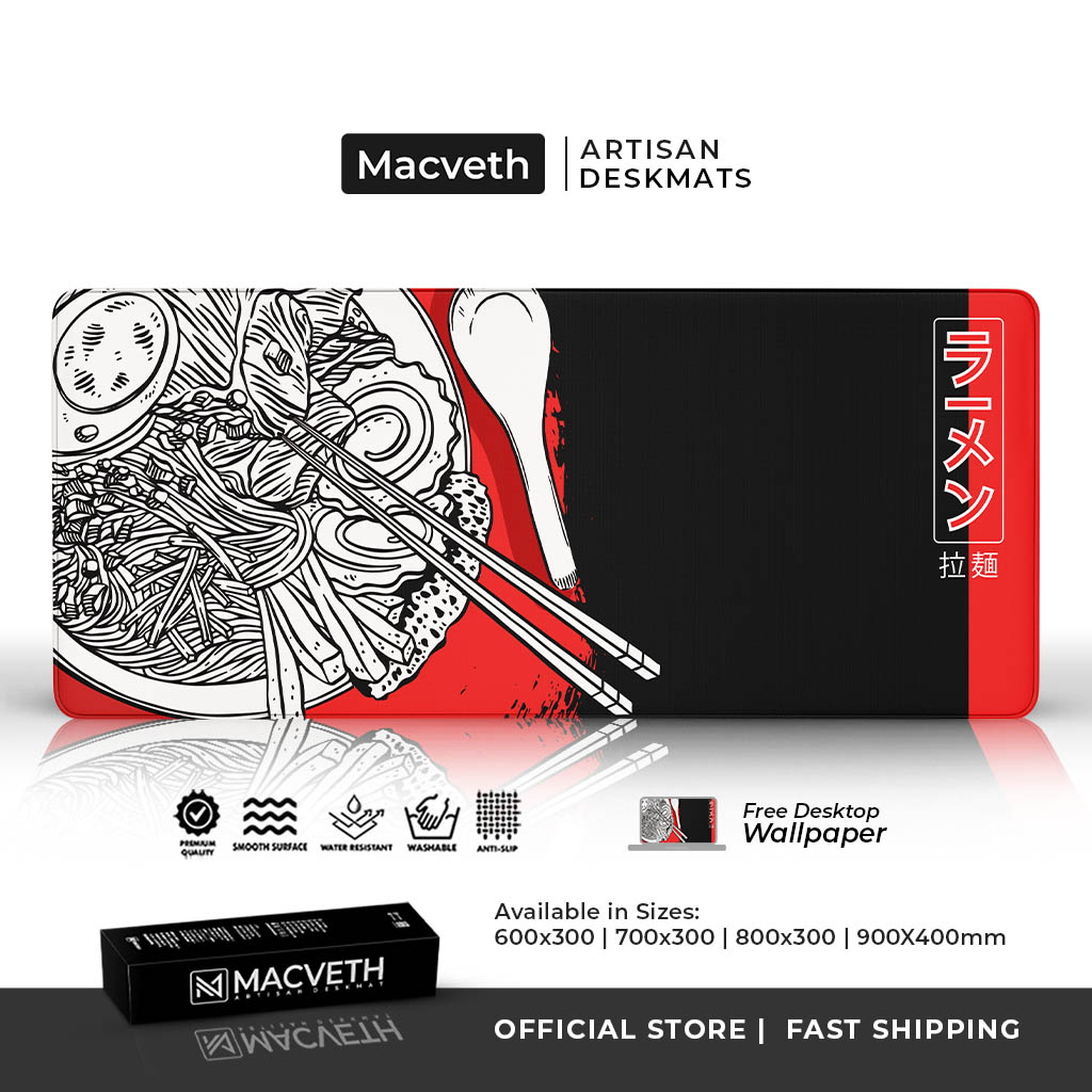 Macveth Artisan Deskmat | Ramen Udon | Large Gaming Mousepad | Extended ...