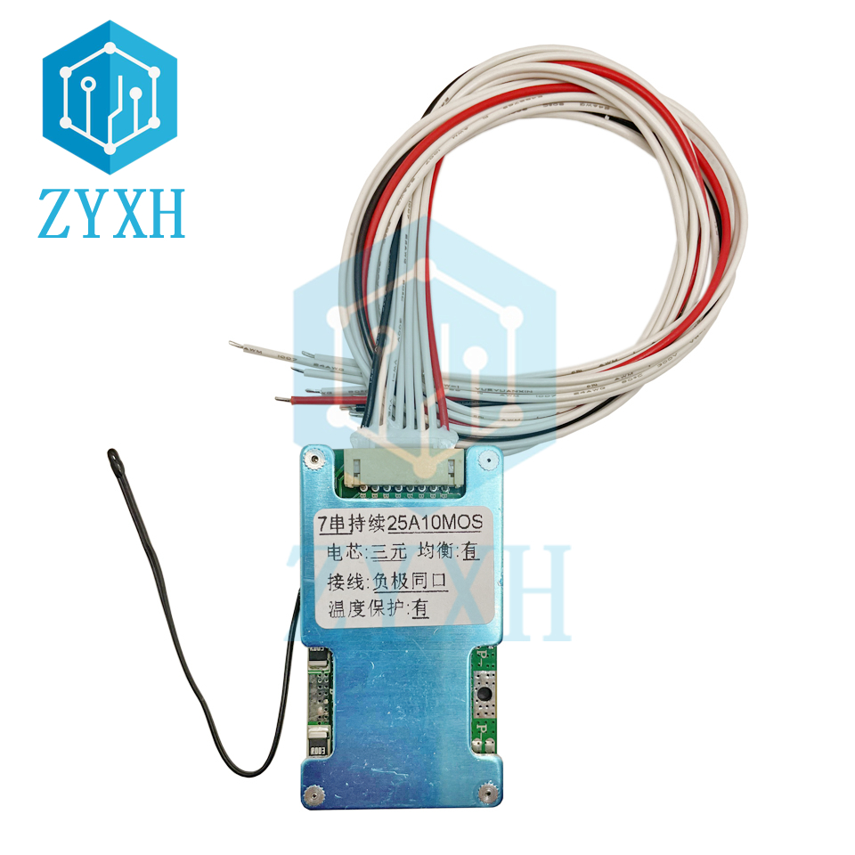 Balanced BMS 7S 24V 15A 20A 25A Lithium 18650 Battery Charge Board ...