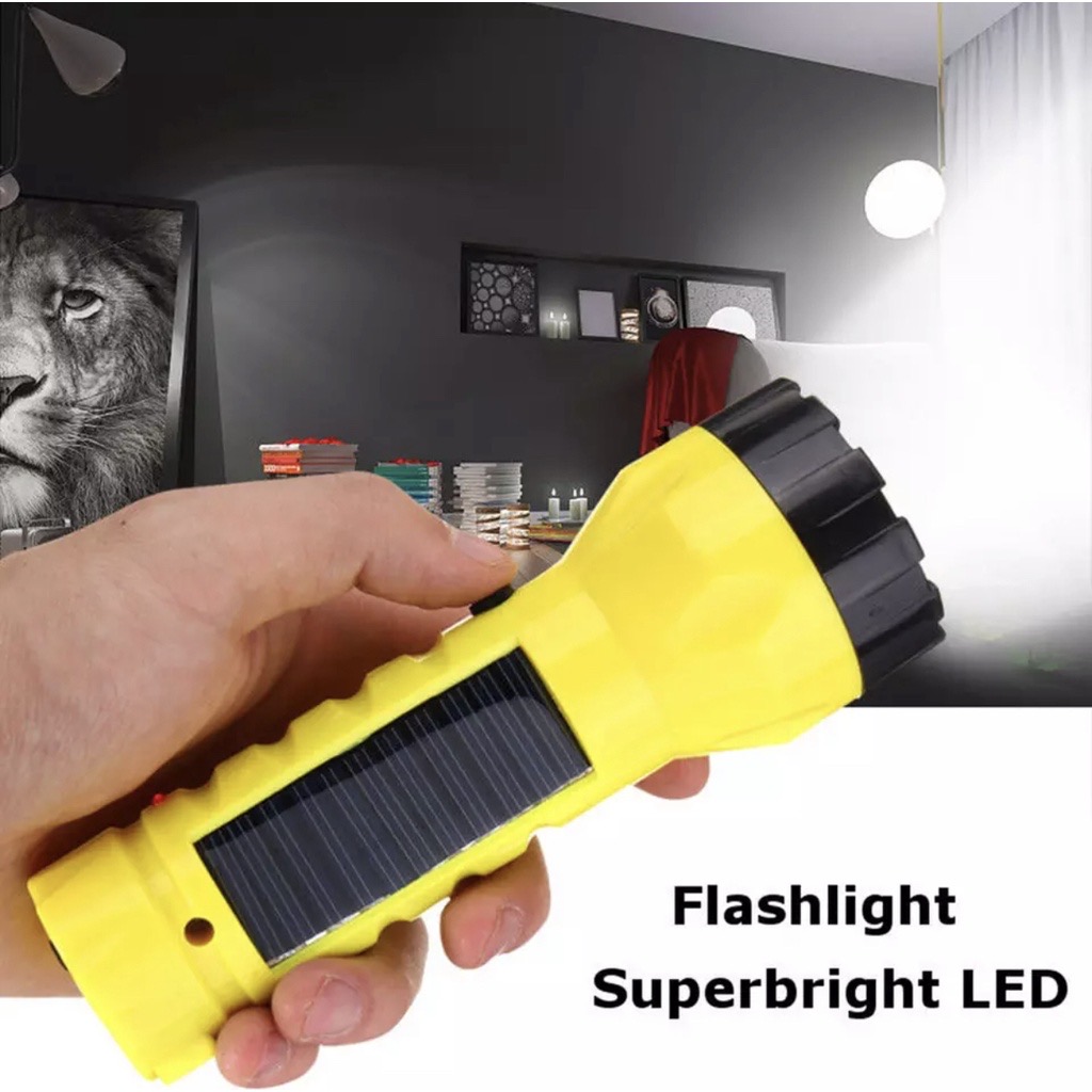 100% Original AMZ Portable Solar Flashlight Home Rechargeable Torch ...