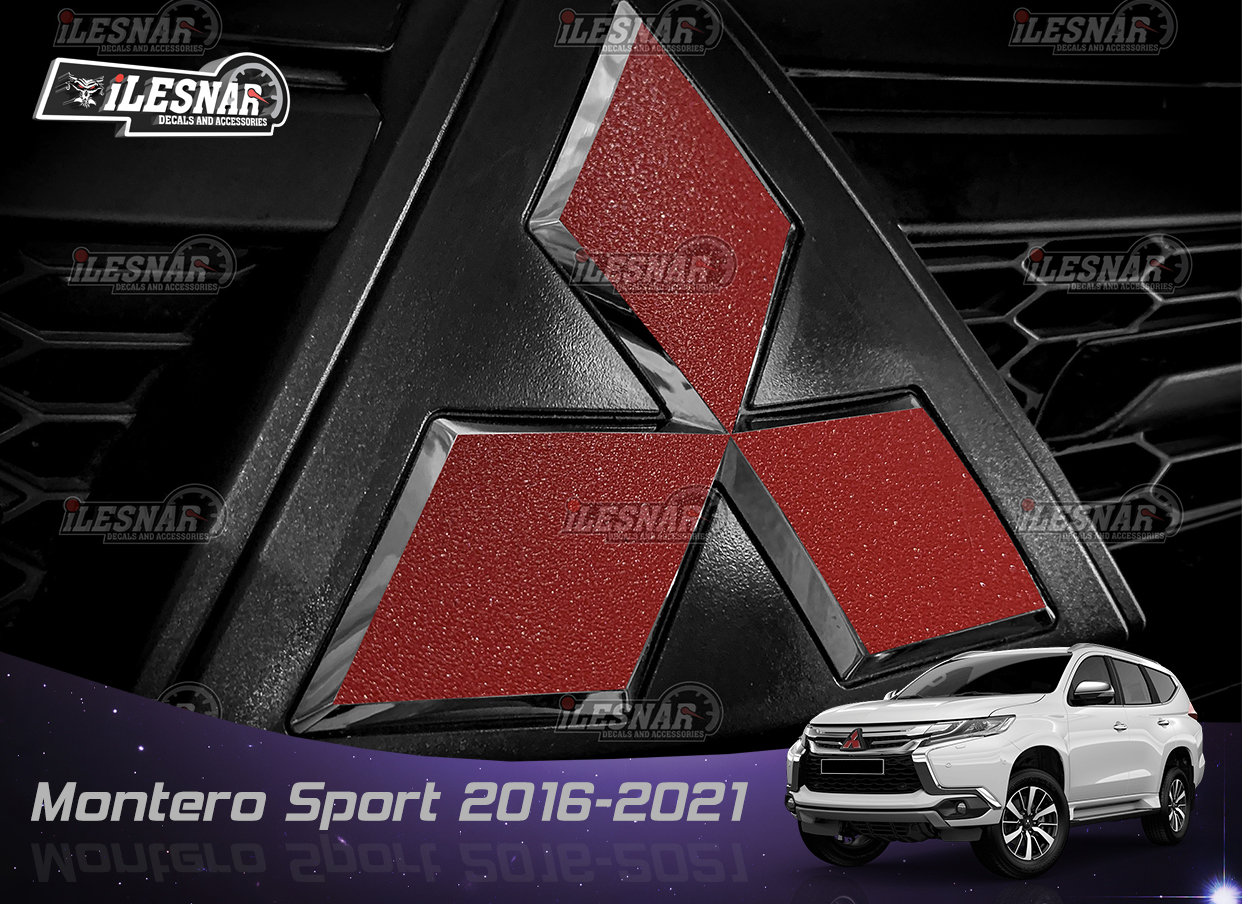 Mitsubishi Montero Sport 2016-2022 Front and Rear Logo Frost Red ...