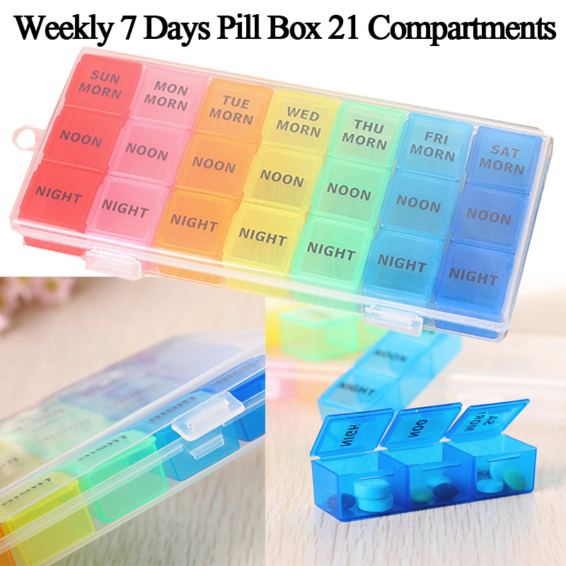 Medication Storage Box Weekly Mini Medication Organizer 7 Day 21 Slots ...