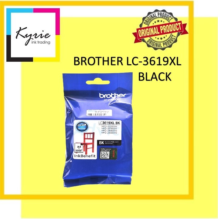 Brother LC-3619XL Black High Yield Original Ink Cartridge LC3619XL ...