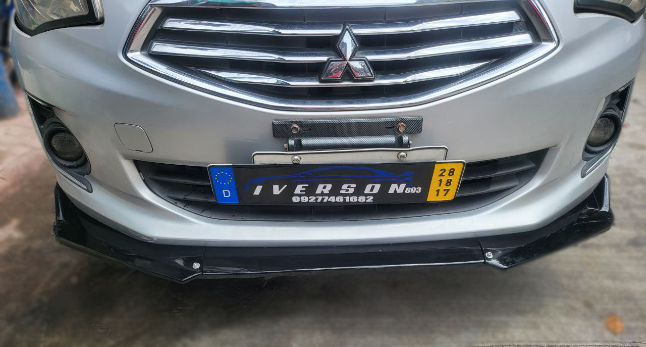 Universal Front Chin Diffuser Black Installed in Mitsubishi Mirage G4 ...
