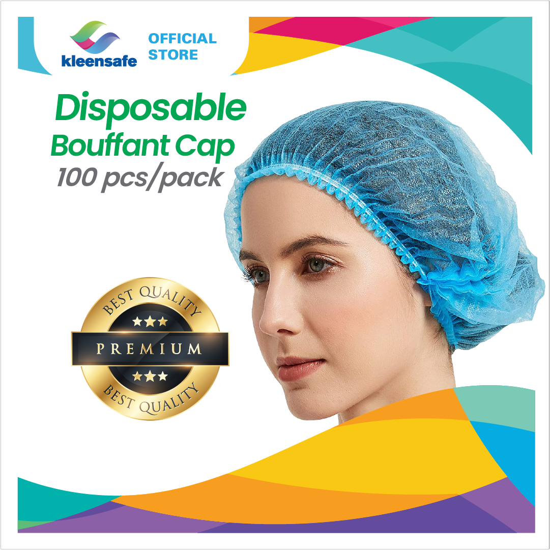 Kleensafe Disposable Bouffant Cap Head Cover Hairnet Disposable Mob Cap ...