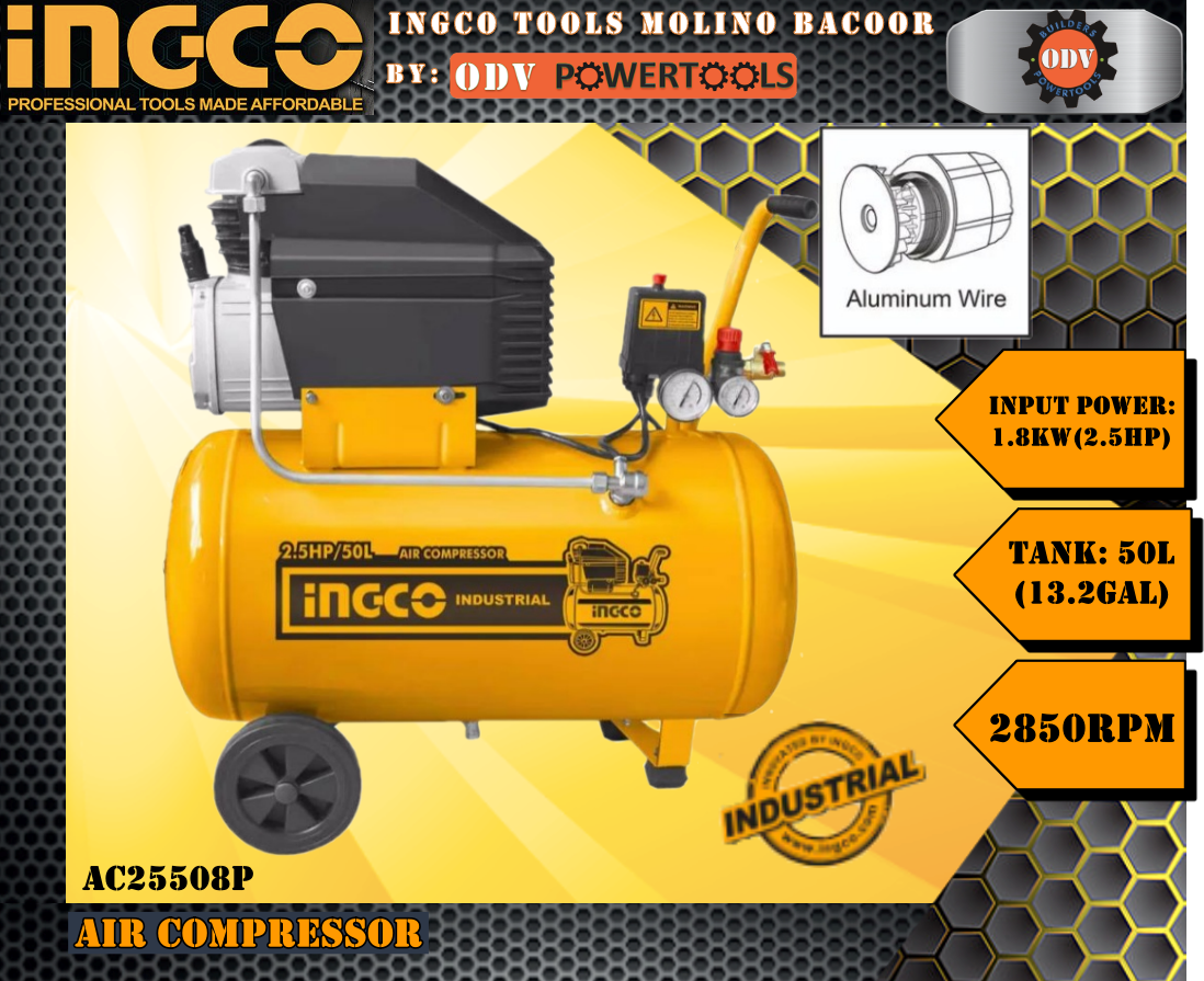Ingco AC25508P 50L Industrial Air Compressor 2.5HP ~ ODV POWERTOOLS ...