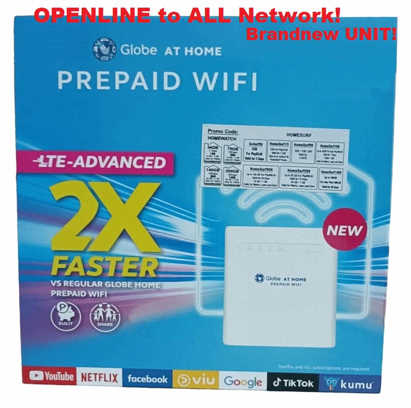 OPENLINE! Globe At Home LTE-Advanced CAT7 Prepaid WiFi Router Modem ZTE ...
