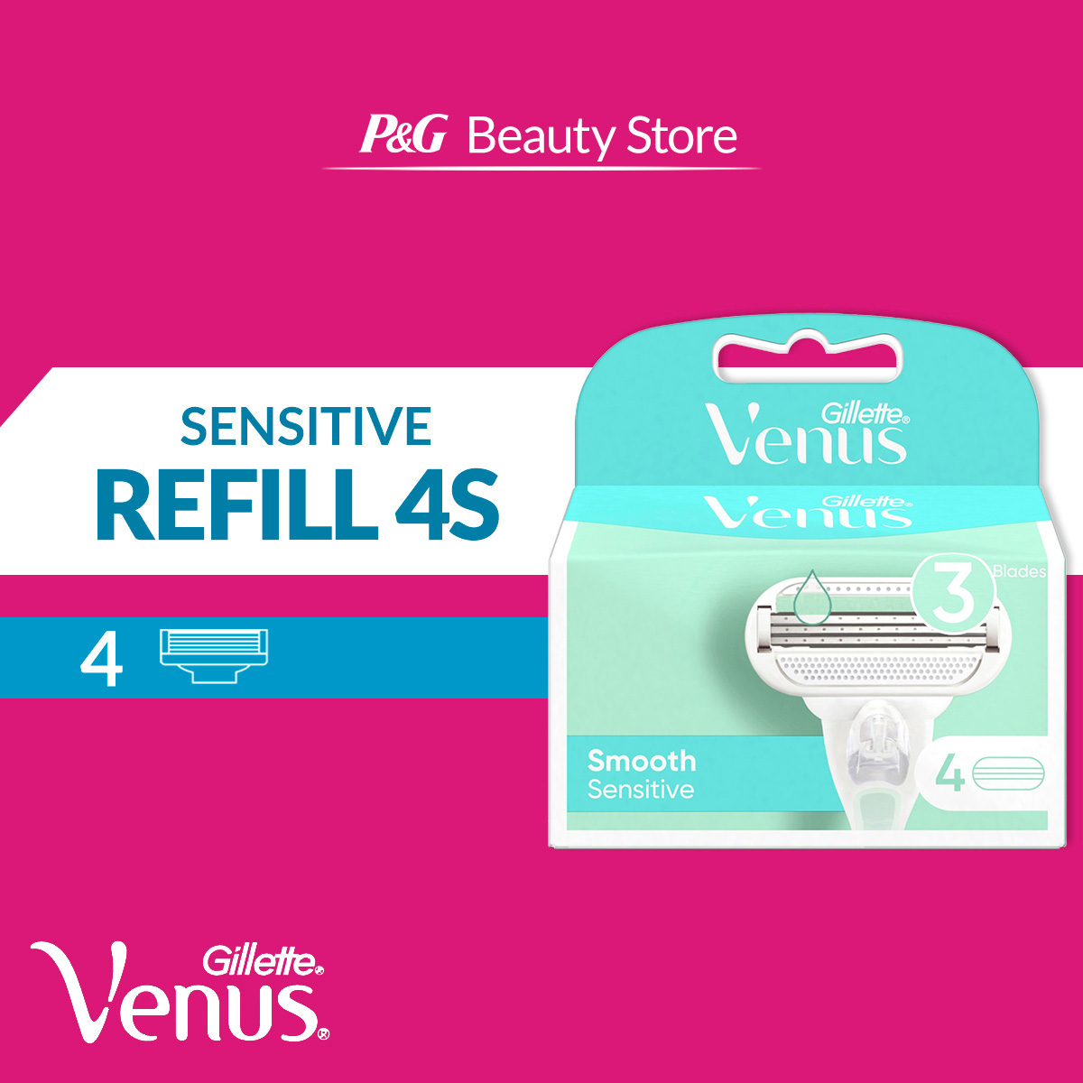 Gillette Venus Smooth Sensitive Cartridge Refill 4s | Lazada PH