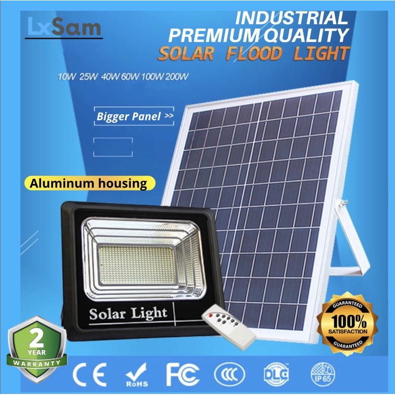 LXSAM SOLAR FLOOD LIGHT FULL ALUMINUM BIGGER SOLAR PANEL 25W, 40W, 60W ...