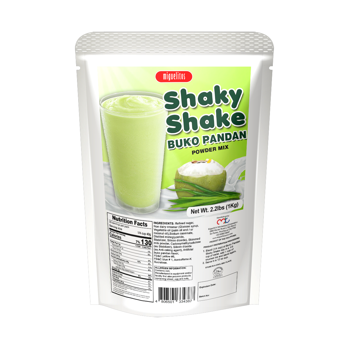 BUKO PANDAN SHAKY SHAKE POWDERED MIX (1KG) | Lazada PH