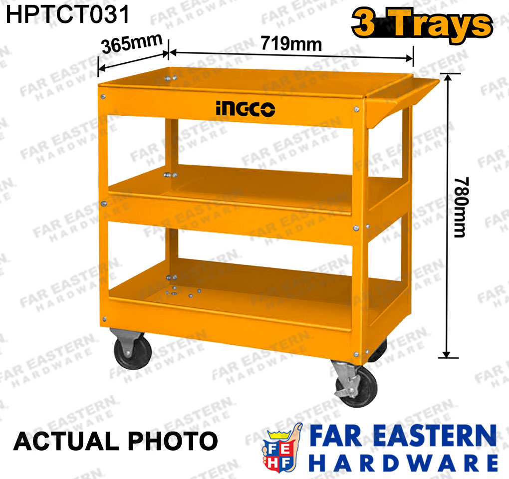 INGCO Tool Cart Organizer Storage Toolbox Drawer Trolley w/ Wheels 2 ...
