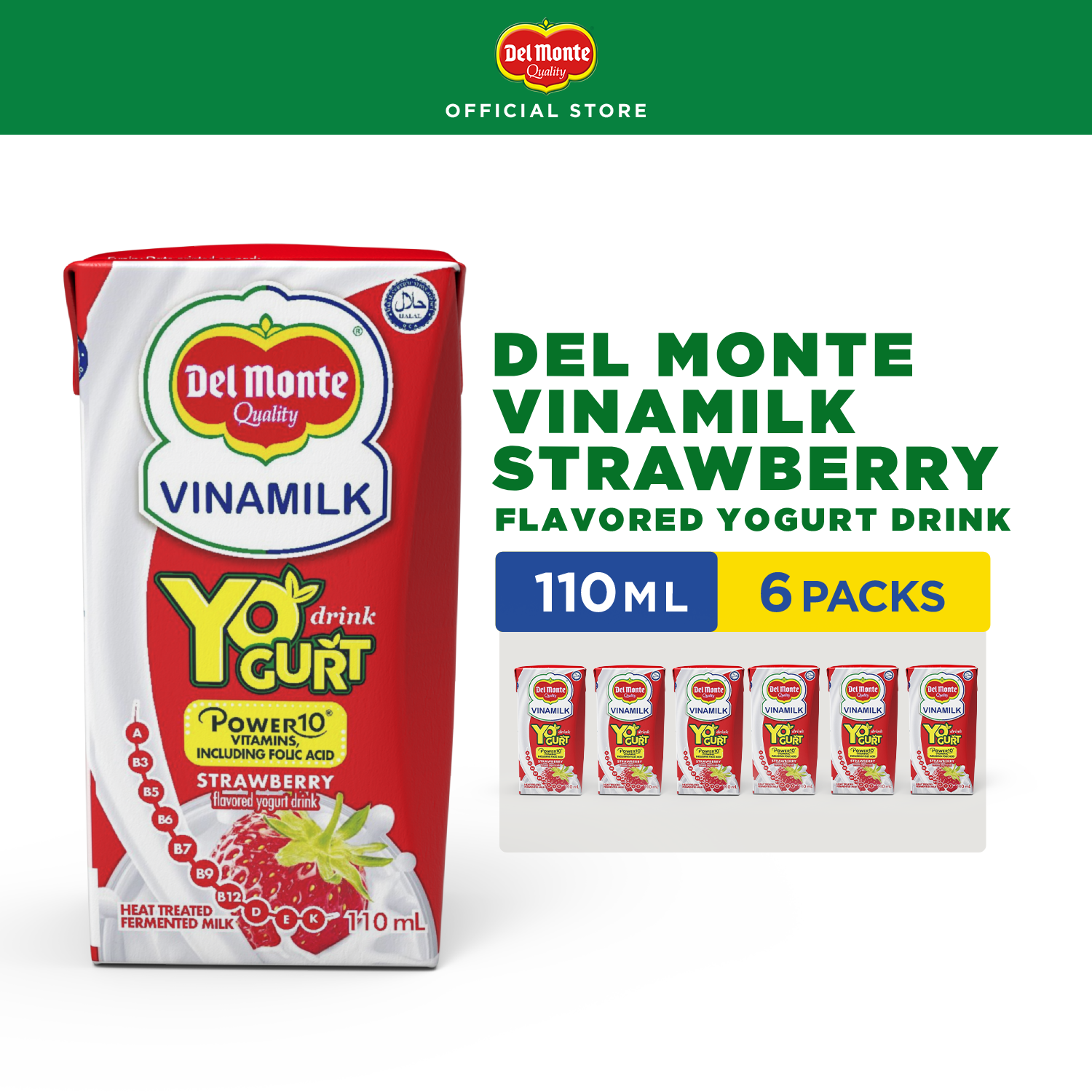 DEL MONTE YOGURT DRINK® VINAMILK Strawberry Drinkable Yogurt with Power ...