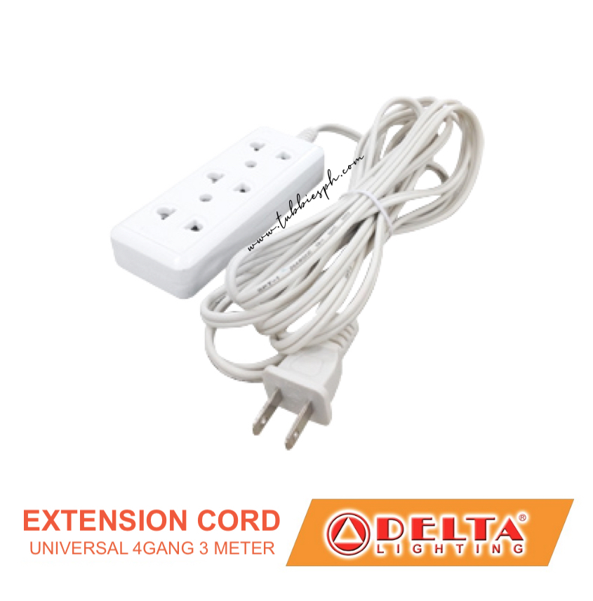 Delta Lighting Extension Cord With Universal 3 Gang 4 Meter | Lazada PH