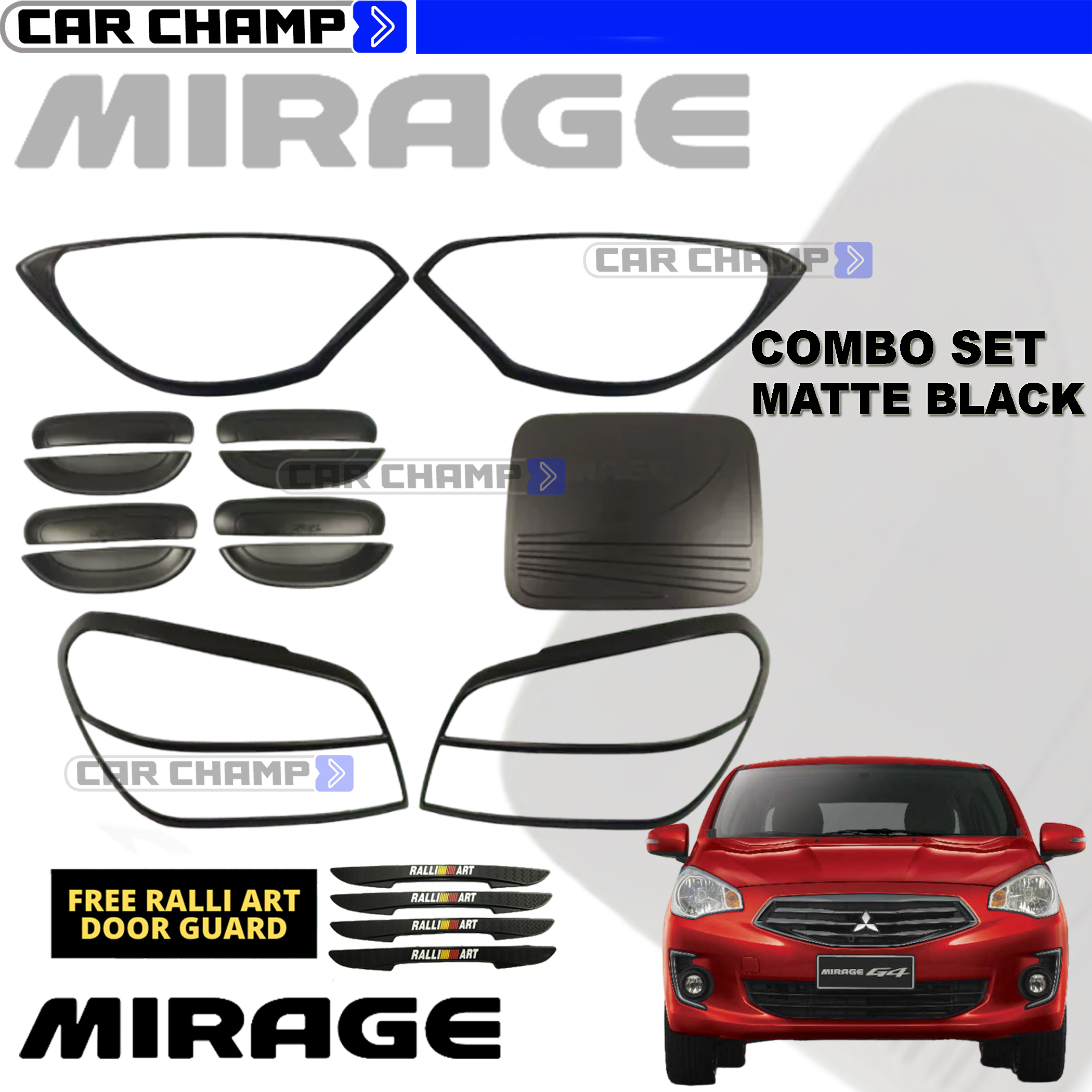 Mitsubishi Mirage G4 2019 to 2020 Combo Set Garnish Cover V1 Matte ...