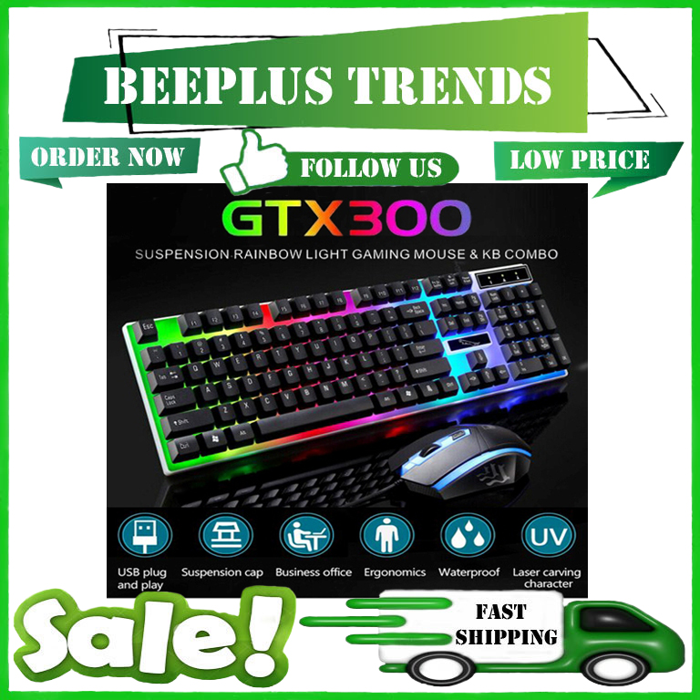 BT- GTX-300 Colorful Backlit Mechanical Ergonomic Gaming Keyboard and ...