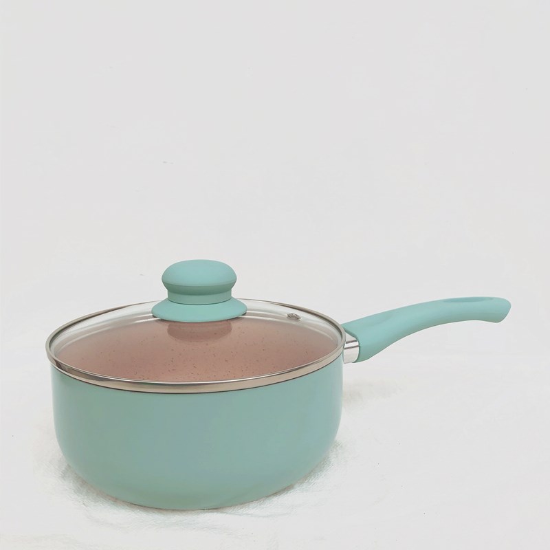 Little luck. Green lake medical stone non-stick coating 18cm milk pan ...
