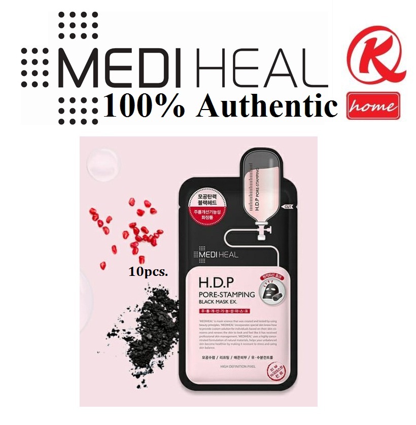 MEDIHEAL H.D.P Pore-Stamping Black Mask EX 25ml 10pcs. | Lazada PH