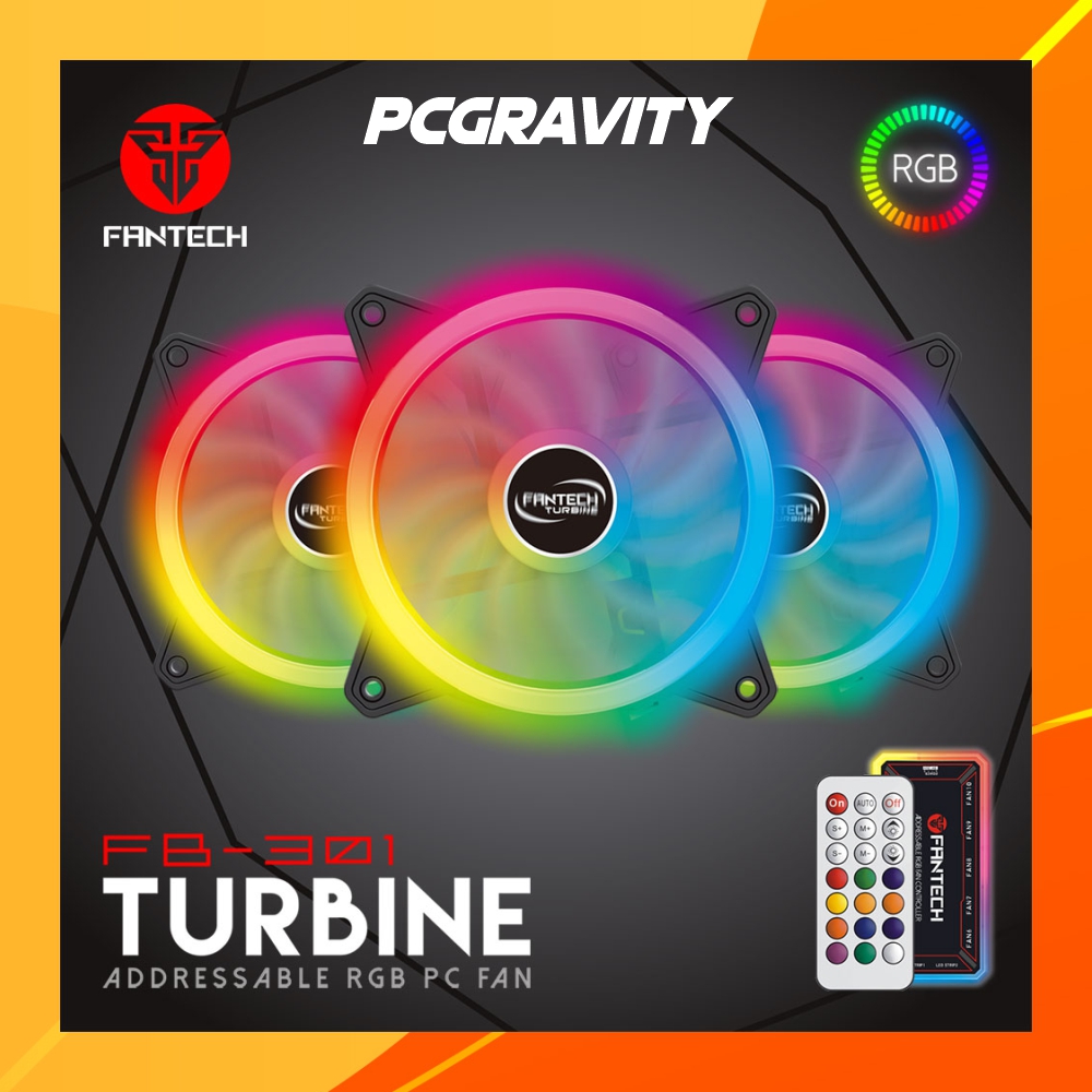 Fantech ARGB Fan with remote Turbine 301 (3 IN 1) 120mm 1200 RPM CPU ...