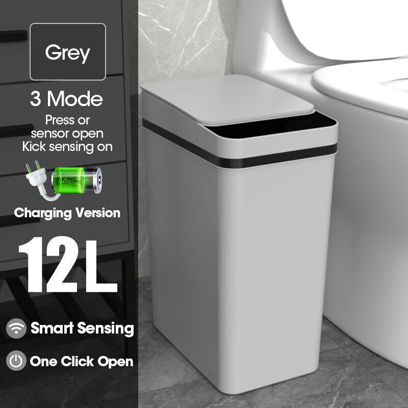 Smart Sensor Trash Can Rechargeable Automatic Trash Can Waterproof ...
